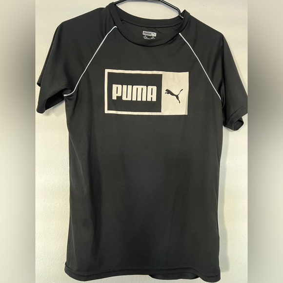 Puma | Shirts | Puma Black Logo Tshirt Size Large | Poshmark